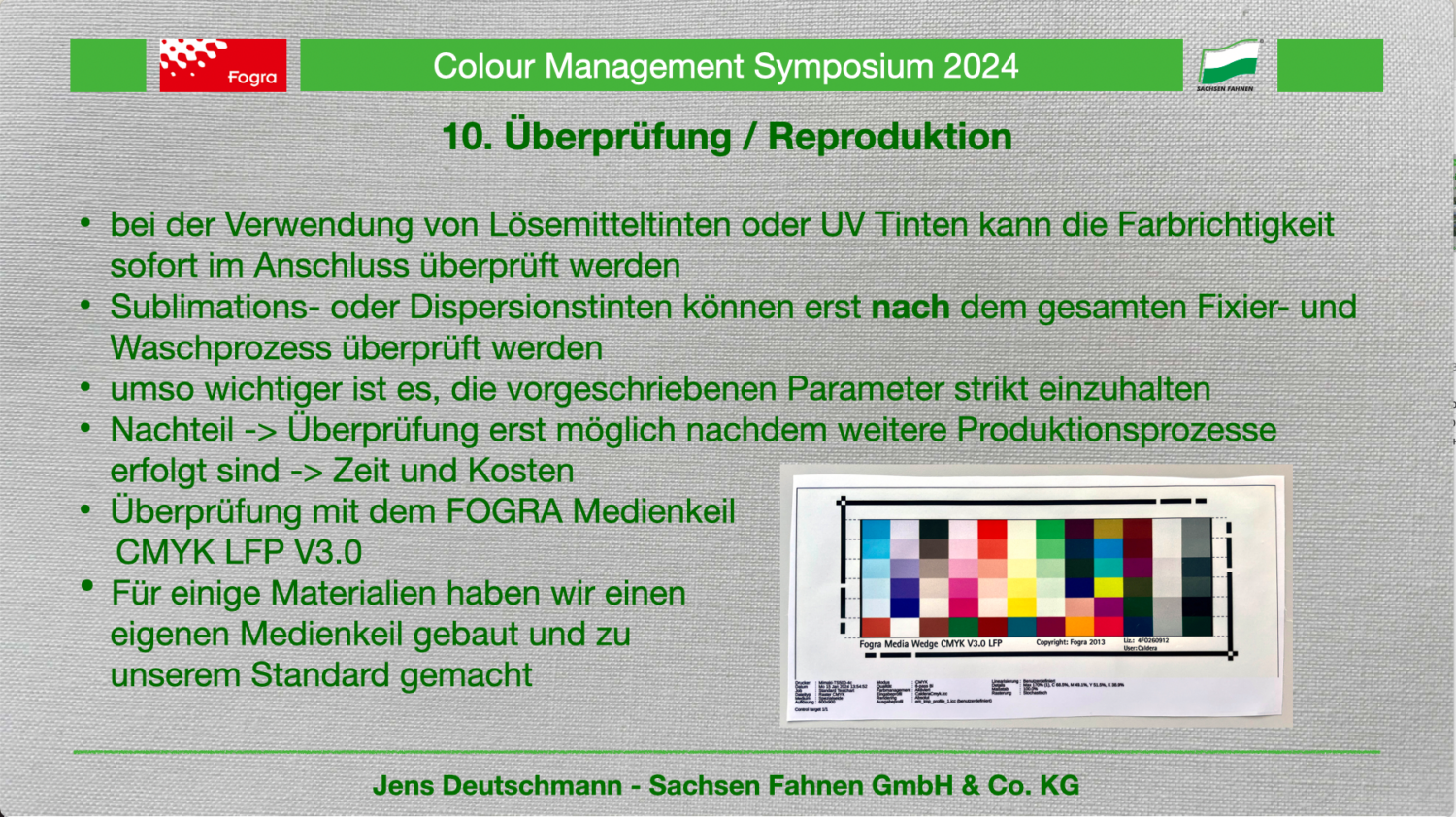 Fogra Color Management Symposium 2024 - Textildruck